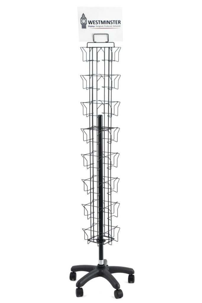 Card Display Stand, Floor Display Spinner (5"x5" - 32 Pockets ...