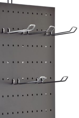 Perforated Shop Display Stand, 3 sided Floor Spinner BLACK ...