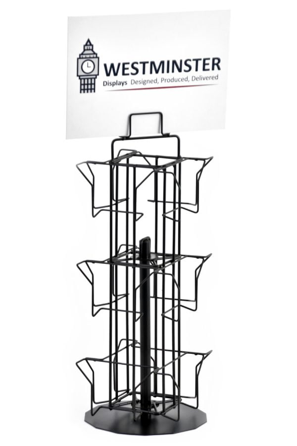 Card Display Stand, Table Top Spinner (5"x5" - 12 Pockets ...