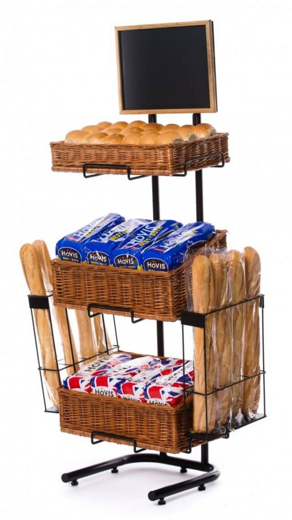 4 Tier Rectangle Tall Wicker Basket Display | Westminster Wire Shop ...