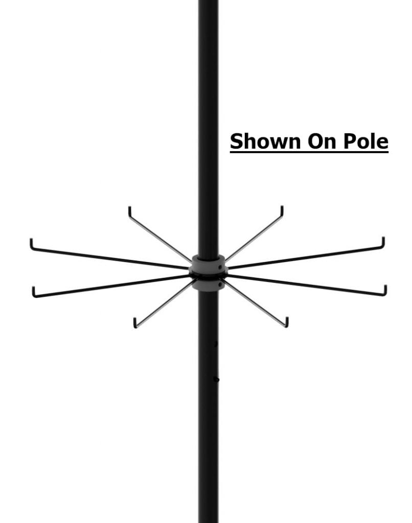 Fashion Display Stand Pole & Base with 1 to 3 Wire Fittings Attachments ...