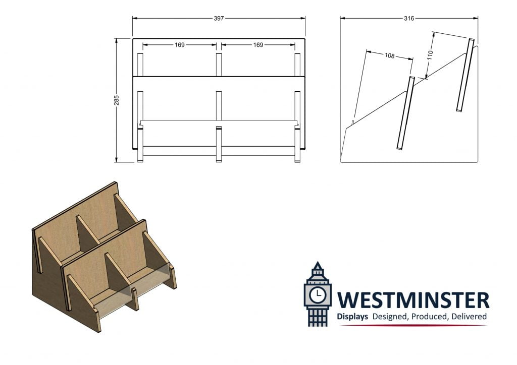 Wooden Counter Stand With Clear Plastic Front | Westminster Wire Shop ...