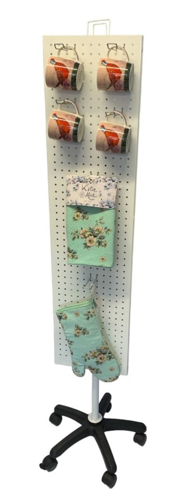 Perforated Shop Display Stand, 3 Sided Floor Spinner WHITE ...