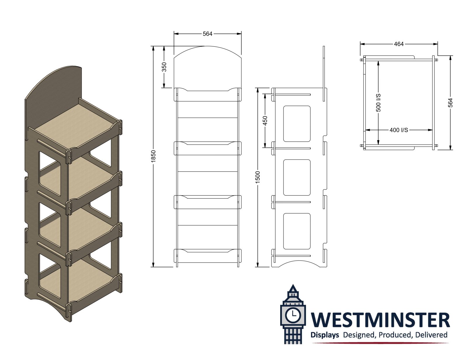 Retail 4 Shelf Display Stand - Plywood | Westminster Wire Shop Display ...